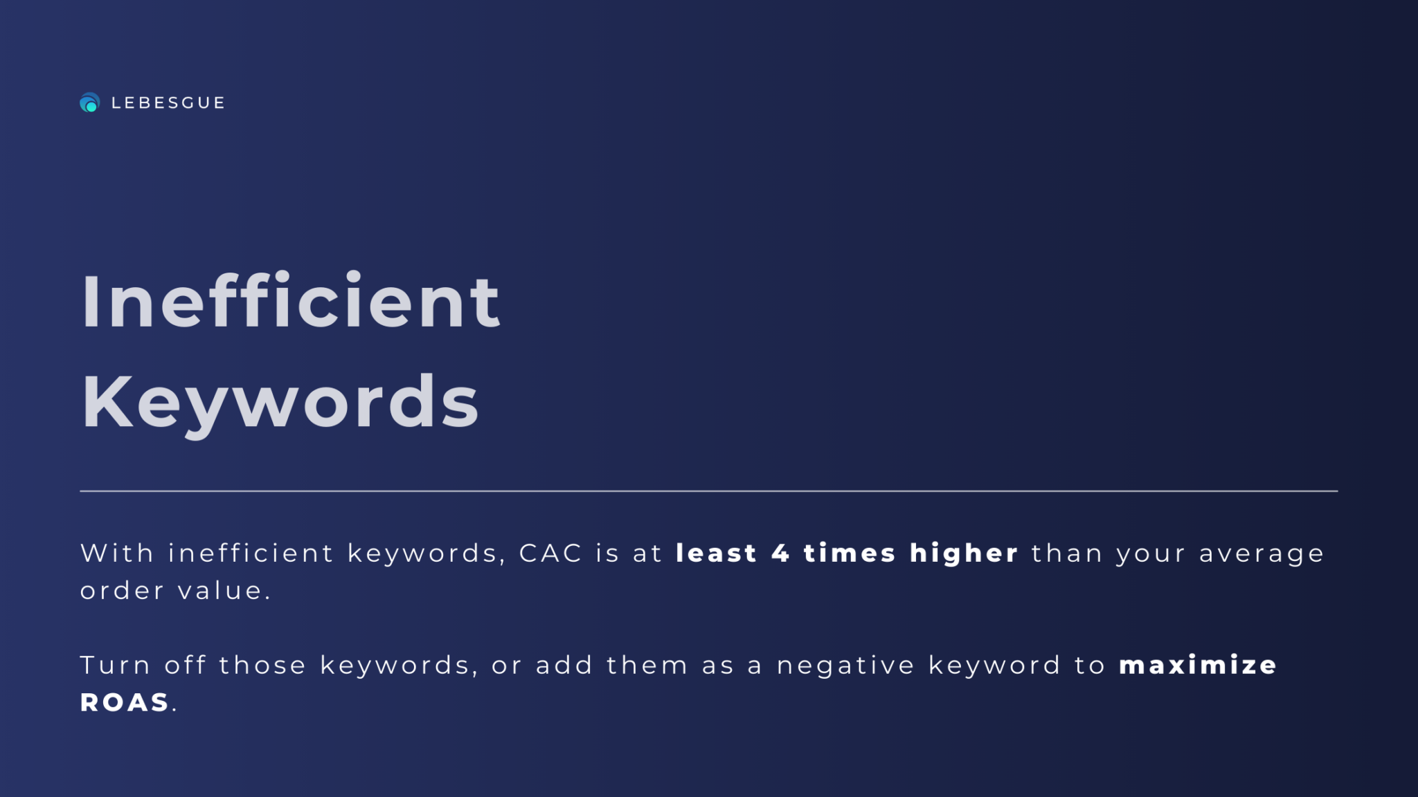 Inefficient Keywords in Google Ads - Lebesgue